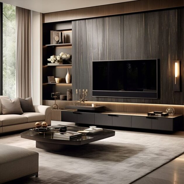 Luxury Modern TV Wall Design in Stylish Living Room | FH