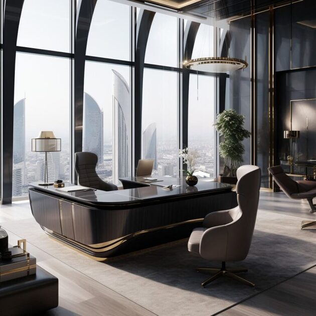 Luxury Elegance in Modern CEO Office Interior Design | FH