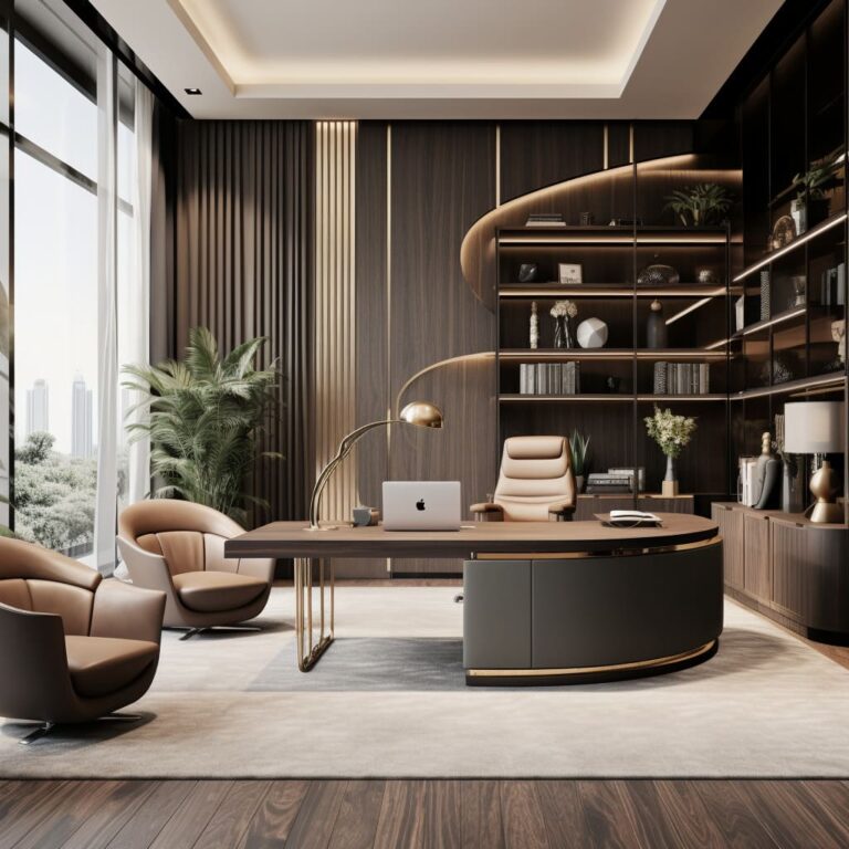 Luxury Elegance in Modern CEO Office Interior Design | FH