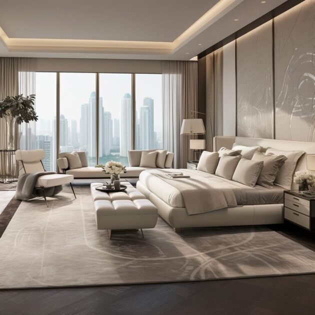 Elegance of Off-White Master Bedroom Interior Design | FH