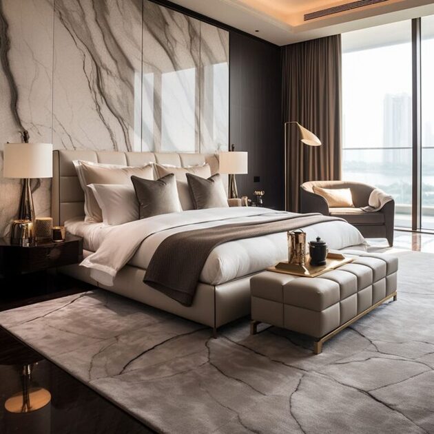 Master Bedroom Designs with Marble Headboards | Fancy House