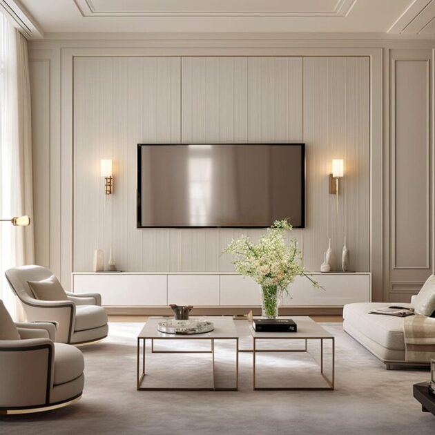 Luxury Modern TV Wall Design in Stylish Living Room | FH