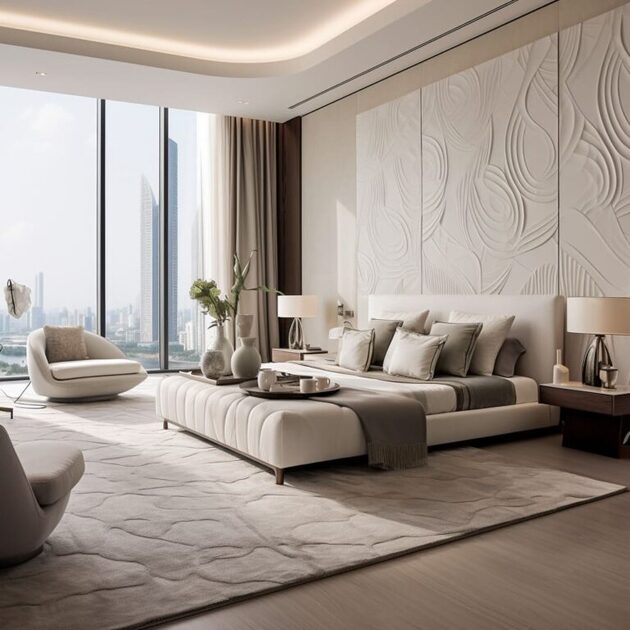 Elegance of Off-White Master Bedroom Interior Design | FH