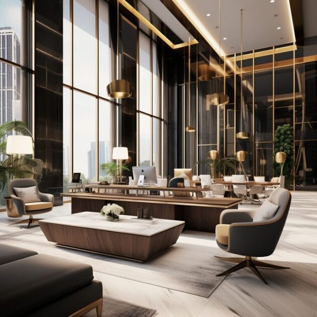 Luxury Elegance in Modern CEO Office Interior Design | FH