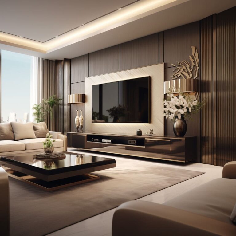 Luxury Modern TV Wall Design in Stylish Living Room | FH