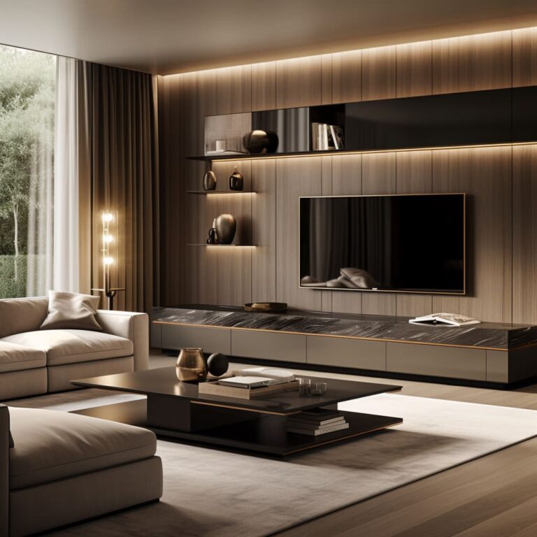 Luxury Modern TV Wall Design in Stylish Living Room | FH