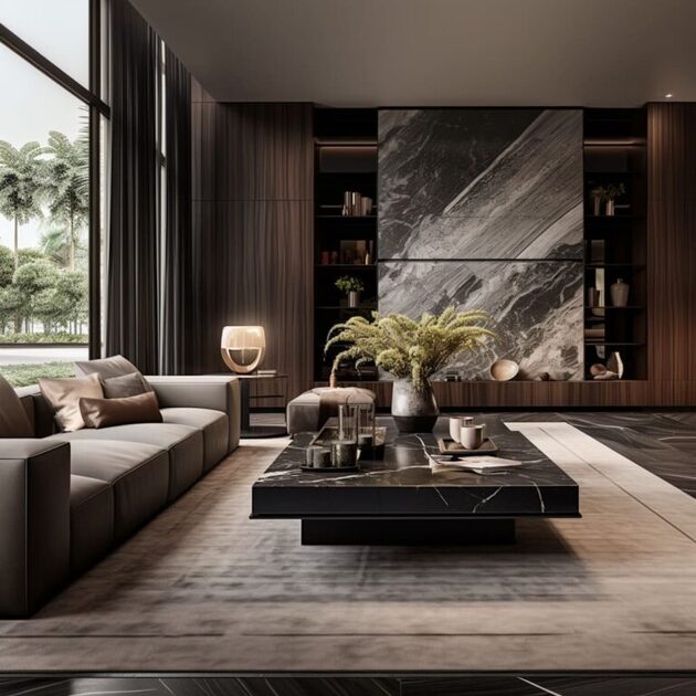 Use of Natural Stone in Modern Living Room Design | FH