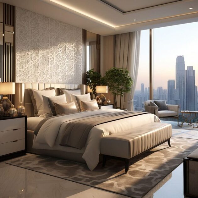 Elegance of Off-White Master Bedroom Interior Design | FH