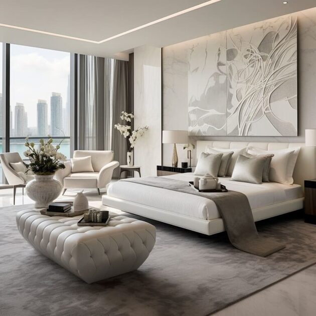 Elegance of Off-White Master Bedroom Interior Design | FH