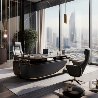 Luxury Elegance in Modern CEO Office Interior Design | FH