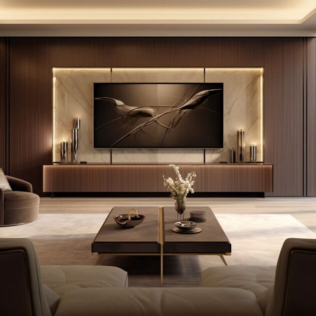 Luxury Modern TV Wall Design in Stylish Living Room | FH