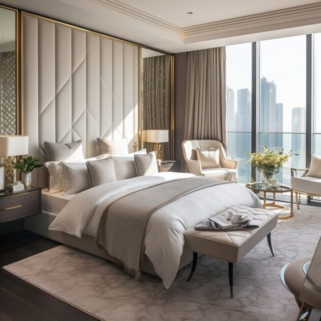 Elegance of Off-White Master Bedroom Interior Design | FH