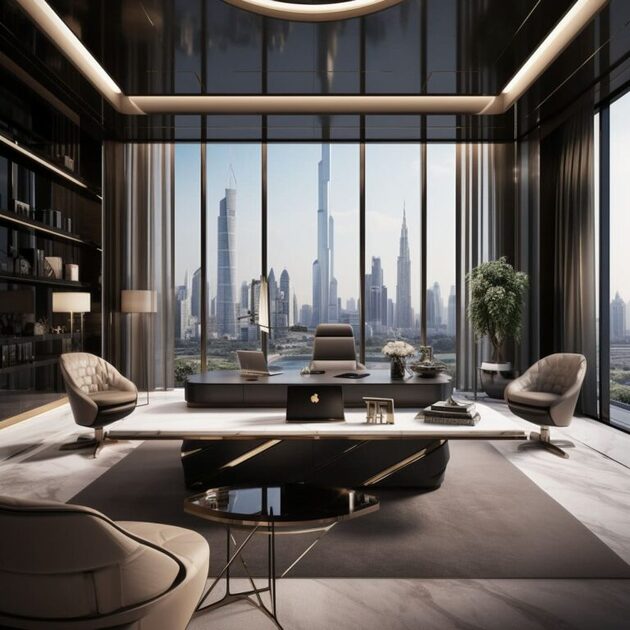 Luxury Elegance in Modern CEO Office Interior Design | FH
