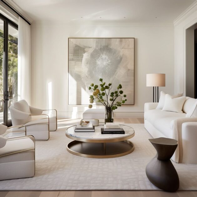 White and Beige in Contemporary Living room Interiors