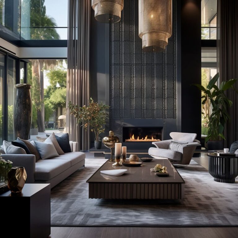 Luxury Gray Living Room Interior Design Ideas | FH