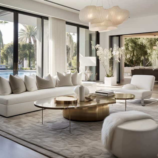 White and Beige in Contemporary Living room Interiors