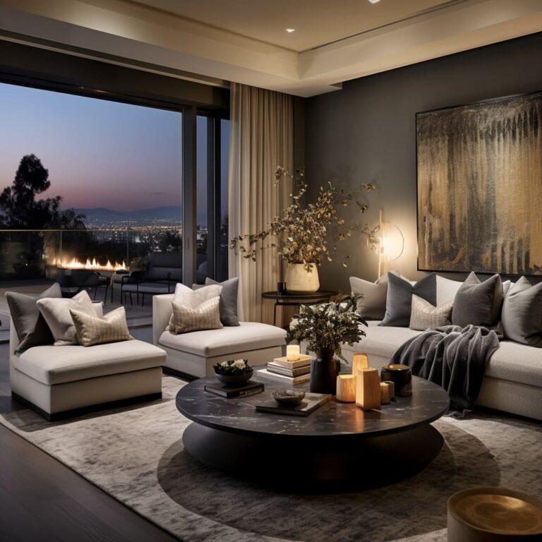 Luxury Gray Living Room Interior Design Ideas | FH