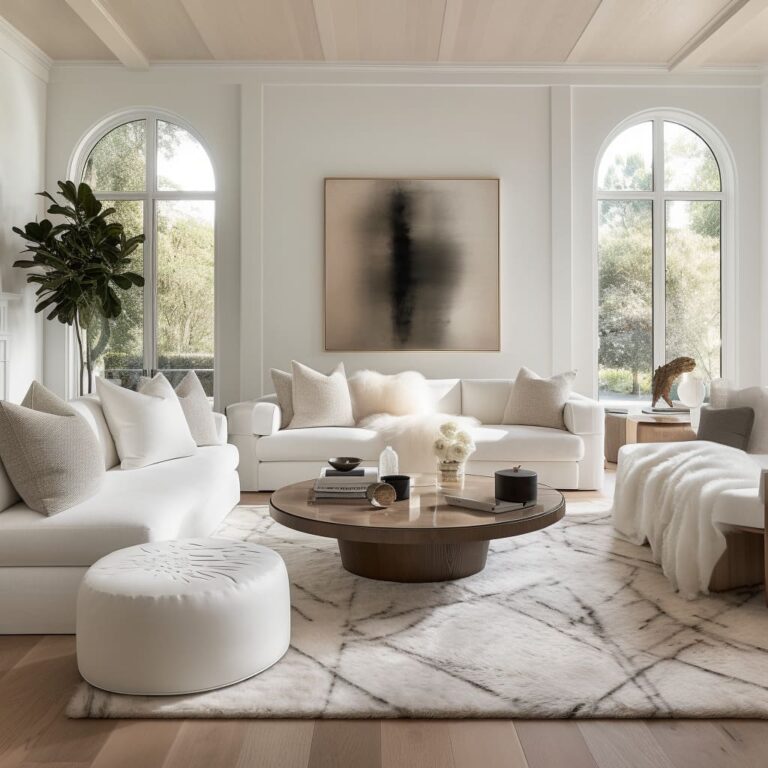 White and Beige in Contemporary Living room Interiors