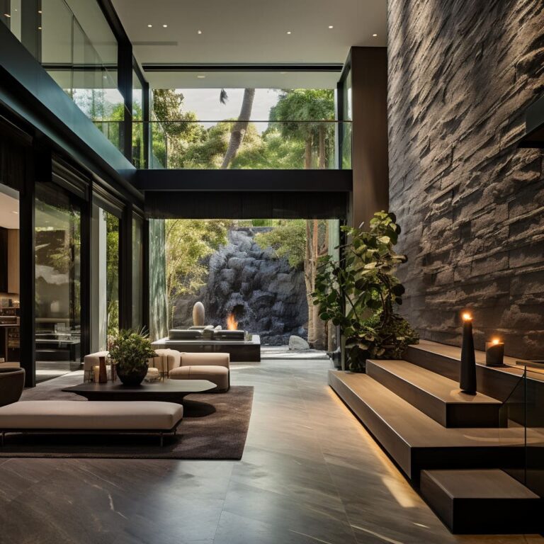 Slate Stone Living Room Interior Design Ideas | 25 Images