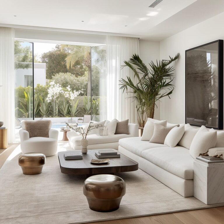 White and Beige in Contemporary Living room Interiors
