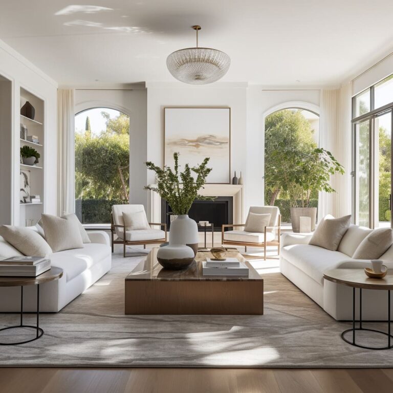White and Beige in Contemporary Living room Interiors