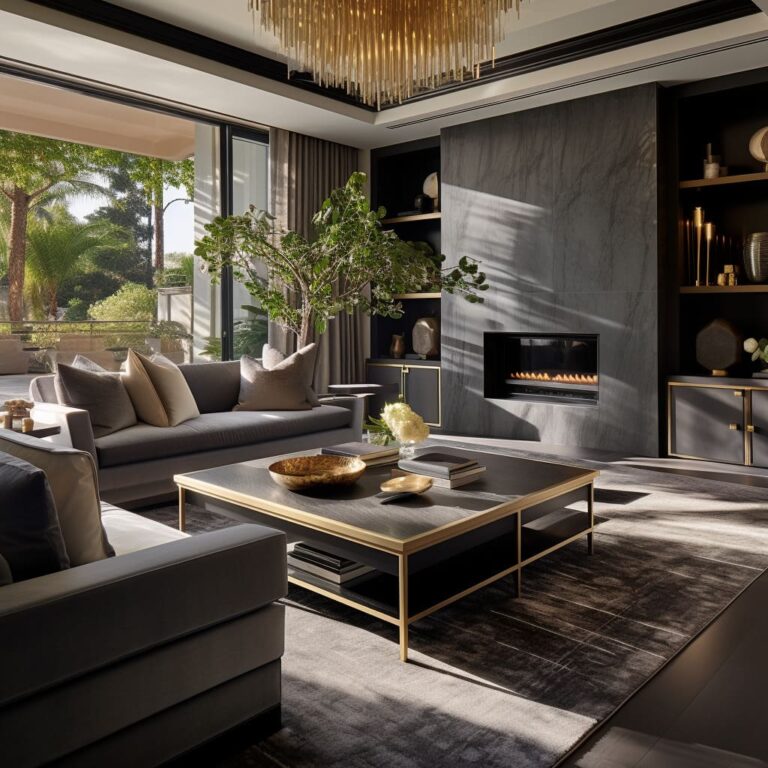 Luxury Gray Living Room Interior Design Ideas | FH