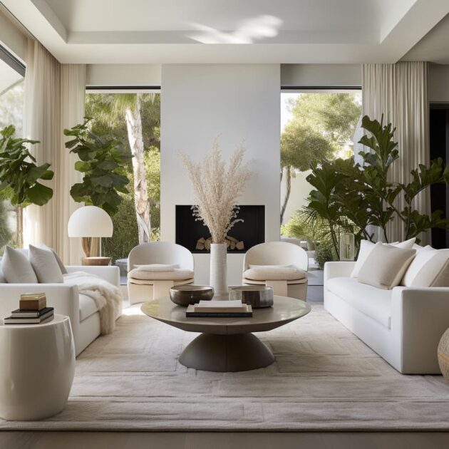 White and Beige in Contemporary Living room Interiors