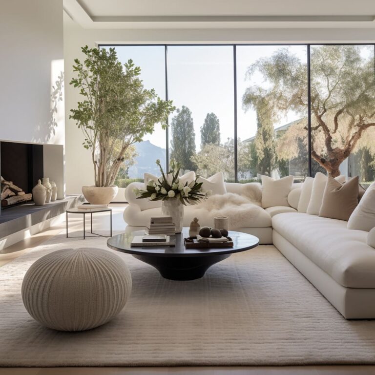 White and Beige in Contemporary Living room Interiors