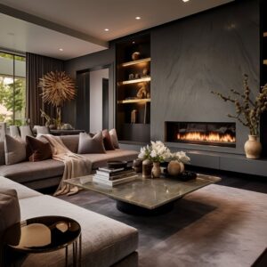 Luxury Gray Living Room Interior Design Ideas | FH