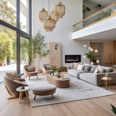 Modern Fresh Interior Design: Open Layout, Texture, Lighting