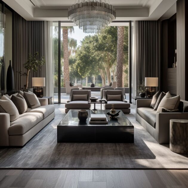 Luxury Gray Living Room Interior Design Ideas | FH