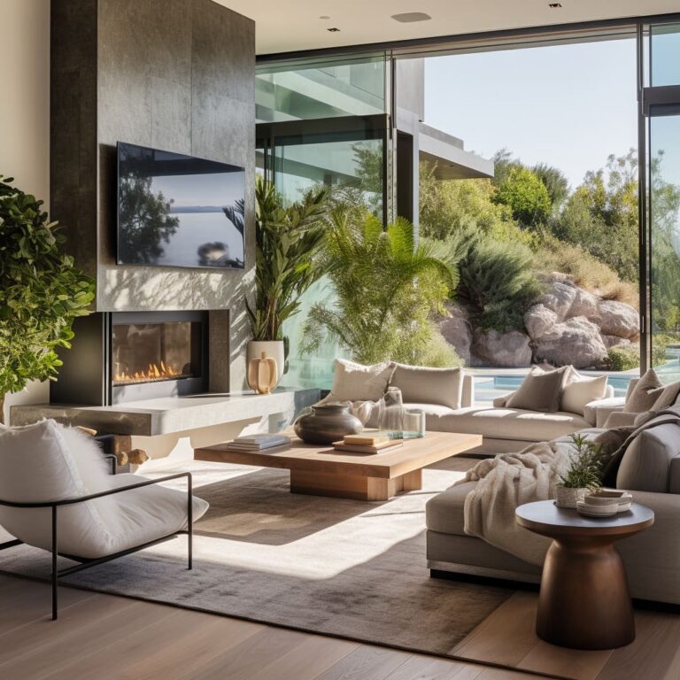 Organic & Modern Minimalist Living Room Interior Design | FH