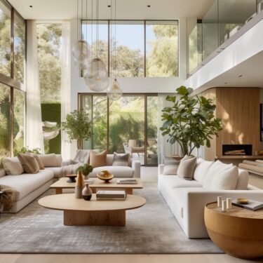 Organic & Modern Minimalist Living Room Interior Design | FH