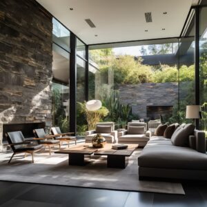 Slate Stone Living Room Interior Design Ideas | 25 Images