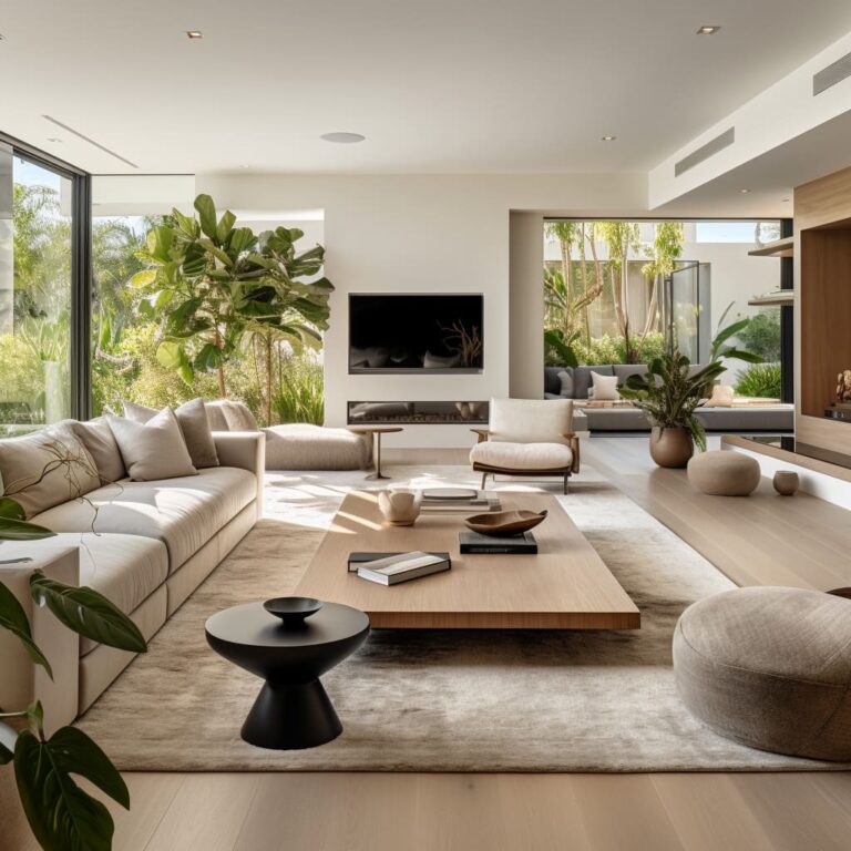 Modern Fresh Interior Design: Open Layout, Texture, Lighting