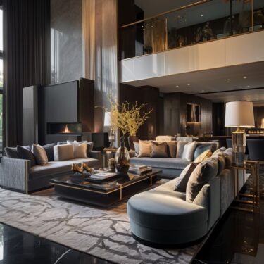 Bold Black&Gold Living Room Interior Design Ideas | Amazing