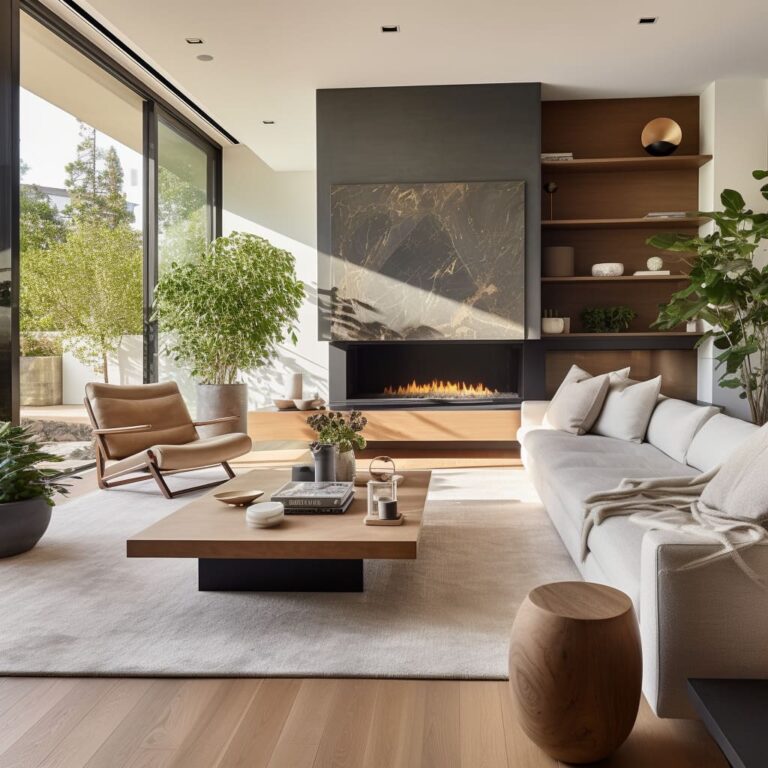 Modern Fresh Interior Design: Open Layout, Texture, Lighting