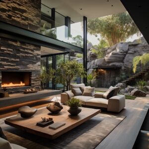 Slate Stone Living Room Interior Design Ideas | 25 Images