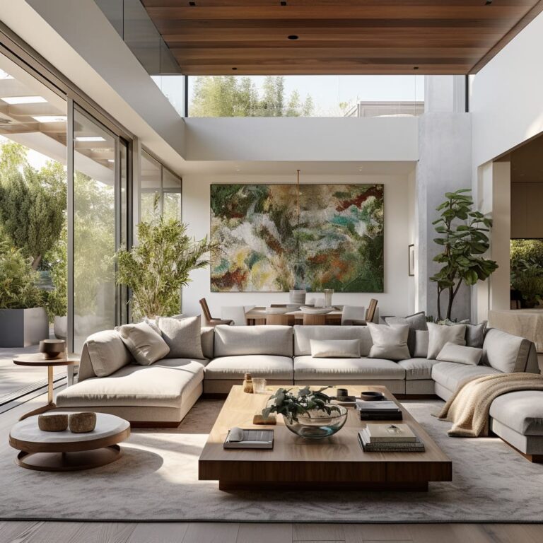 Modern Fresh Interior Design: Open Layout, Texture, Lighting