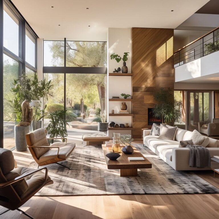 Modern Fresh Interior Design: Open Layout, Texture, Lighting