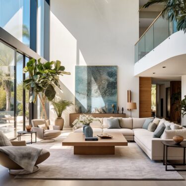 Modern Fresh Interior Design: Open Layout, Texture, Lighting