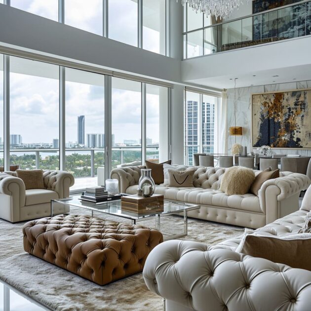 Chesterfield Sofas in Contemporary Living room Interiors