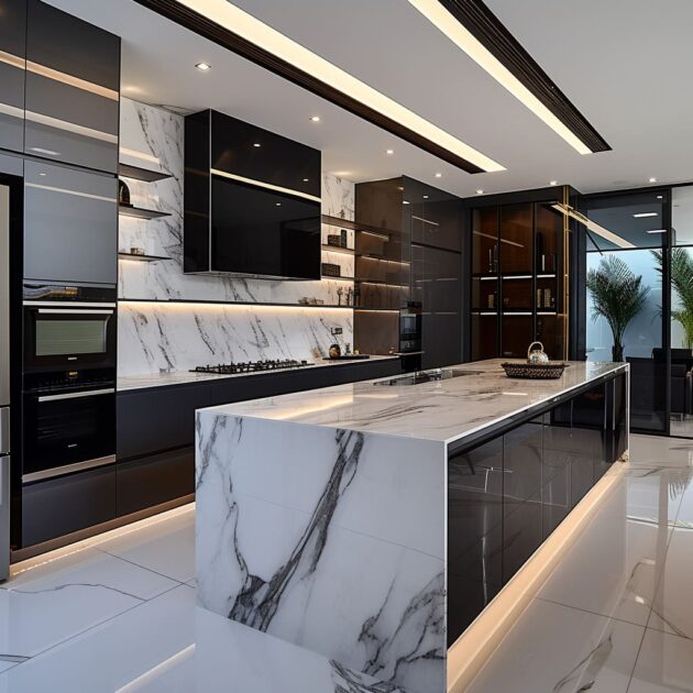 The Power of Marble Chick Kitchen Interior Design | FH