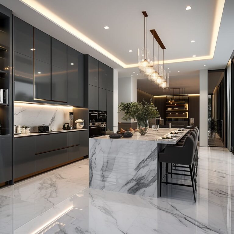 The Power of Marble Chick Kitchen Interior Design | FH
