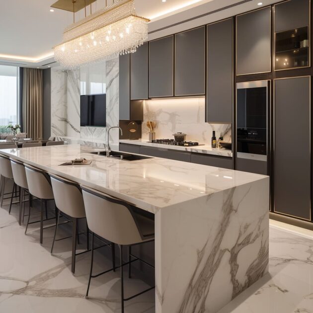 The Power of Marble Chick Kitchen Interior Design | FH