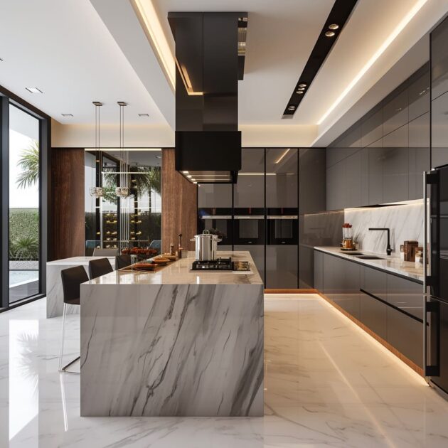 The Power of Marble Chick Kitchen Interior Design | FH