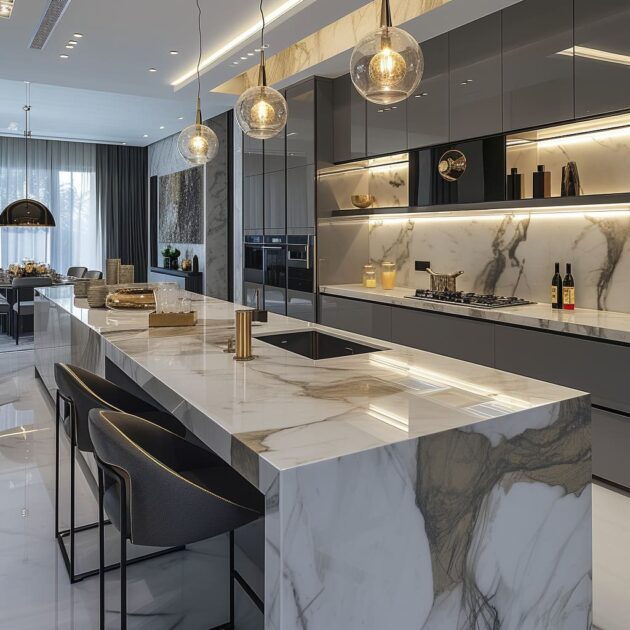The Power of Marble Chick Kitchen Interior Design | FH