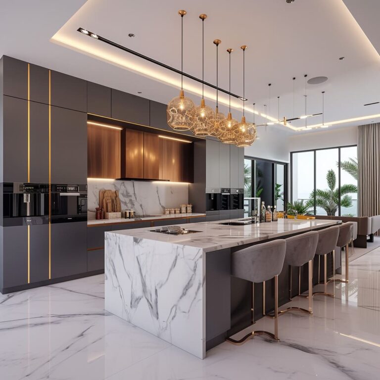 The Power of Marble Chick Kitchen Interior Design | FH