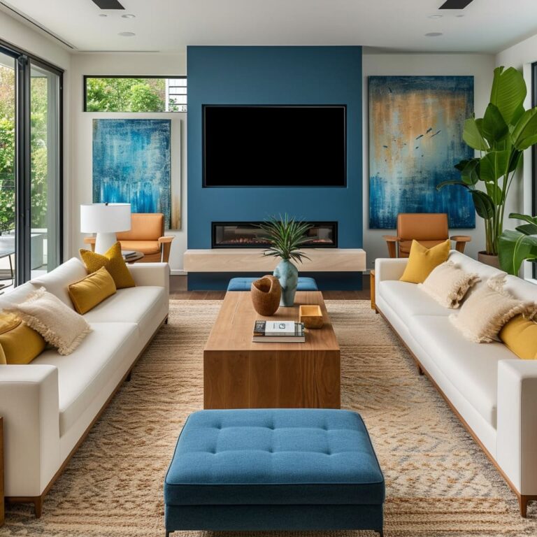 Colorful Minimalism: Living Rooms with Vibrant Accents