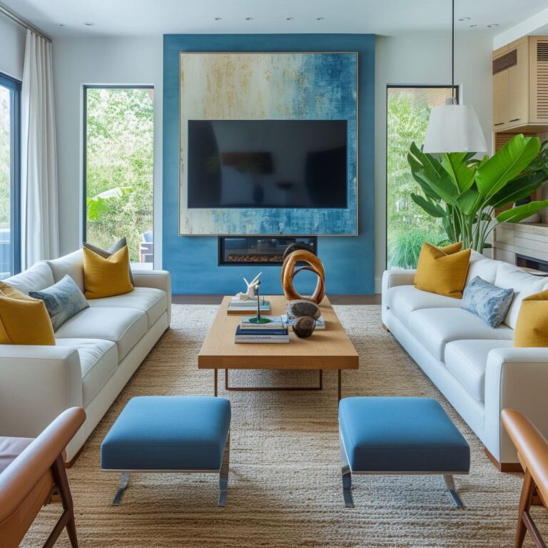 Colorful Minimalism: Living Rooms with Vibrant Accents